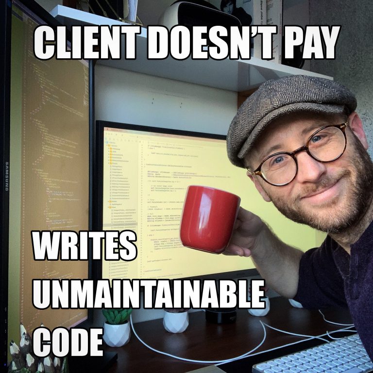 Client doesn't pay writes unmaintainable code - 1J2